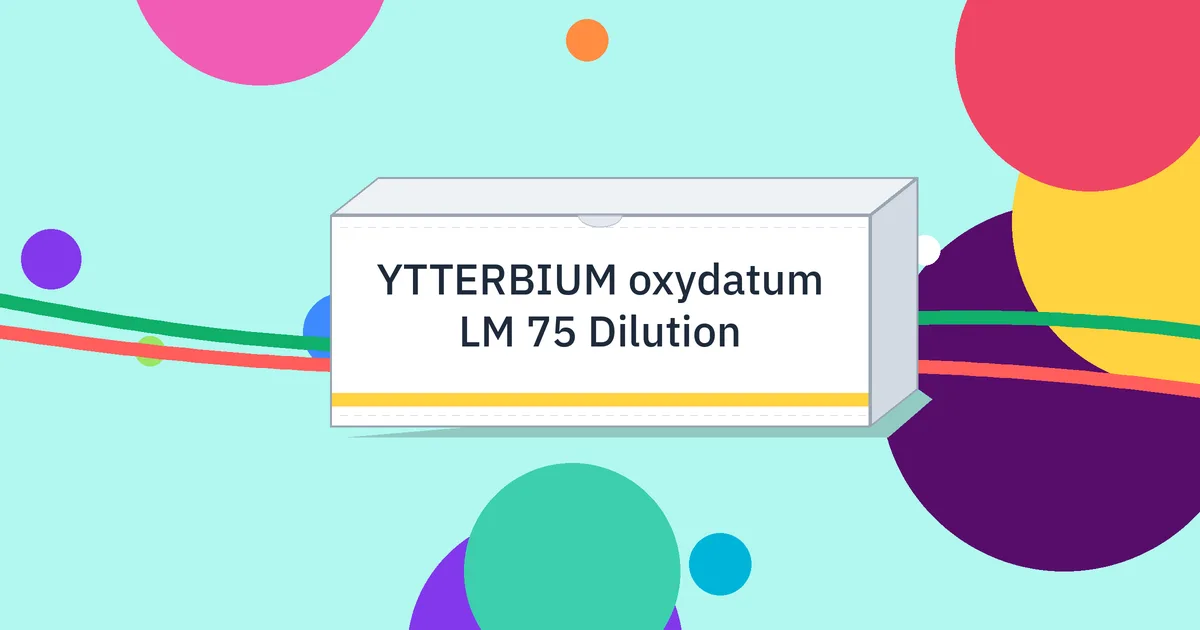 Symbolbild: Packung mit der Aufschrift YTTERBIUM oxydatum LM 75 Dilution (PZN 13287434) – Verfügbarkeit und Bezug in Apotheken in Frankfurt am Main