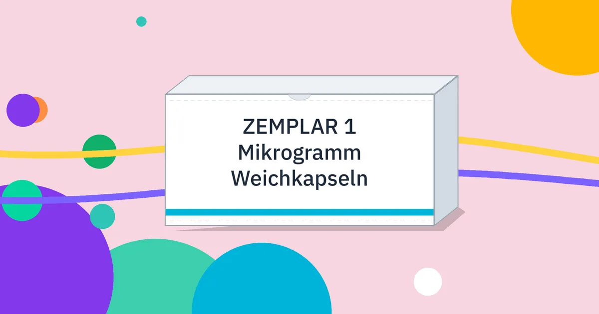 Symbolbild: Packung mit der Aufschrift ZEMPLAR 1 Mikrogramm Weichkapseln (PZN 10541553) – Verfügbarkeit und Bezug in Apotheken in Frankfurt am Main