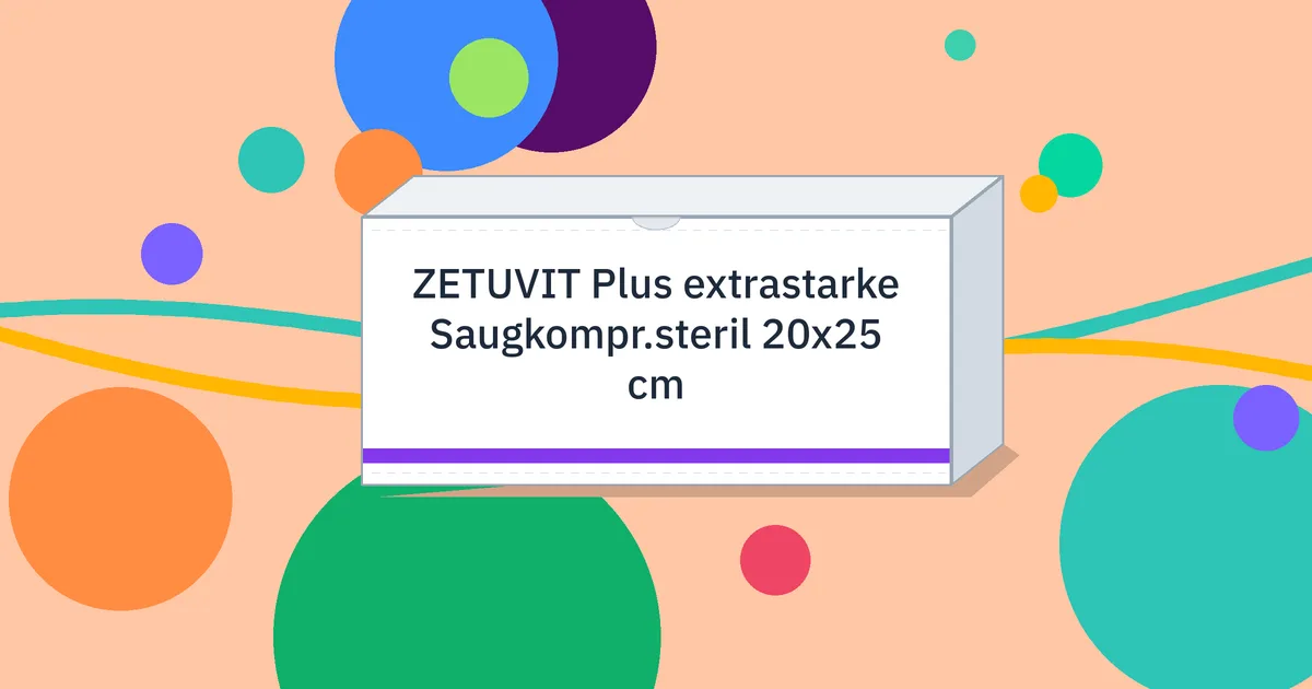 Symbolbild: Packung mit der Aufschrift ZETUVIT Plus extrastarke Saugkompr.steril 20x25 cm (PZN 20545380) – Verfügbarkeit und Bezug in Apotheken in Frankfurt am Main