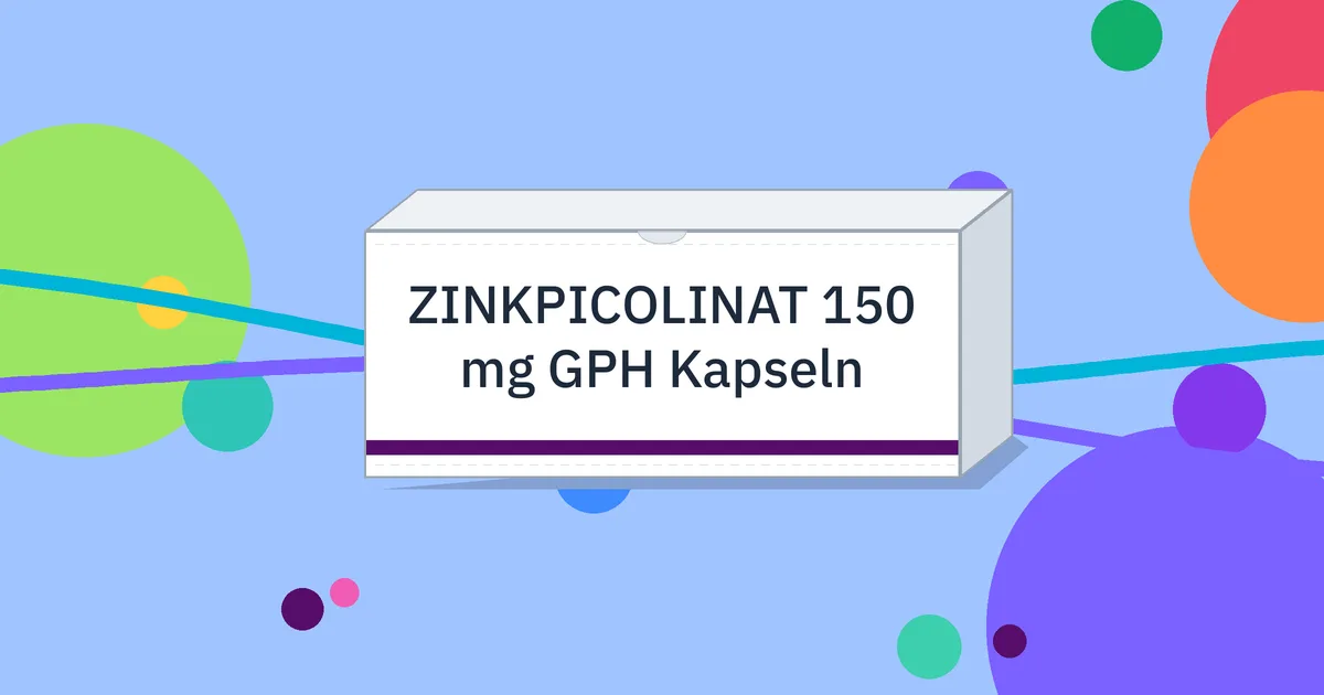 Symbolbild: Packung mit der Aufschrift ZINKPICOLINAT 150 mg GPH Kapseln (PZN 20281202) – Verfügbarkeit und Bezug in Apotheken in Frankfurt am Main