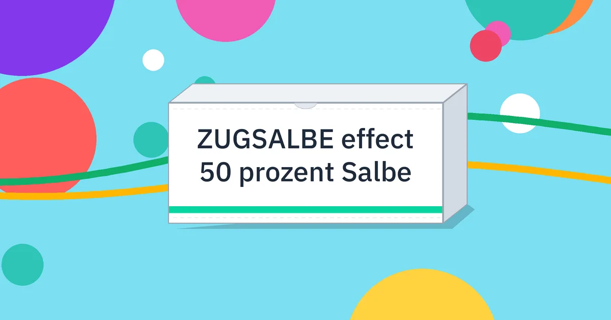 Symbolbild: Packung mit der Aufschrift ZUGSALBE effect 50 prozent Salbe (PZN 11517539) – Verfügbarkeit und Bezug in Apotheken in Frankfurt am Main