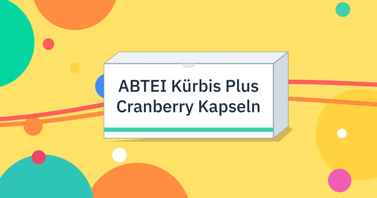 Symbolbild: Packung mit der Aufschrift ABTEI Kürbis Plus Cranberry Kapseln (PZN 11111300) – Verfügbarkeit und Bezug in Apotheken in Frankfurt am Main