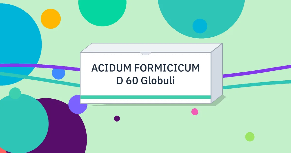 Symbolbild: Packung mit der Aufschrift ACIDUM FORMICICUM D 60 Globuli (PZN 07594215) – Verfügbarkeit und Bezug in Apotheken in Frankfurt am Main