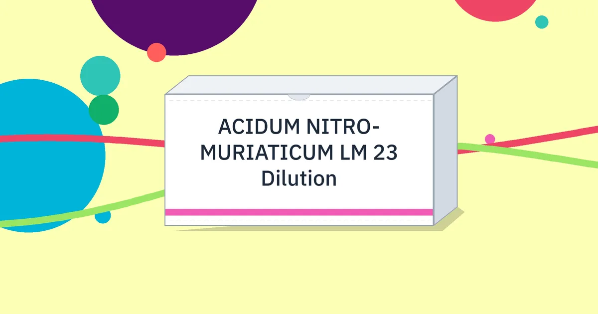 Symbolbild: Packung mit der Aufschrift ACIDUM NITRO-MURIATICUM LM 23 Dilution (PZN 13280395) – Verfügbarkeit und Bezug in Apotheken in Frankfurt am Main