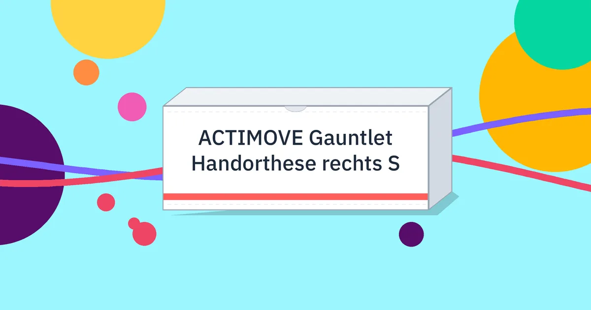 Symbolbild: Packung mit der Aufschrift ACTIMOVE Gauntlet Handorthese rechts S (PZN 04880972) – Verfügbarkeit und Bezug in Apotheken in Frankfurt am Main