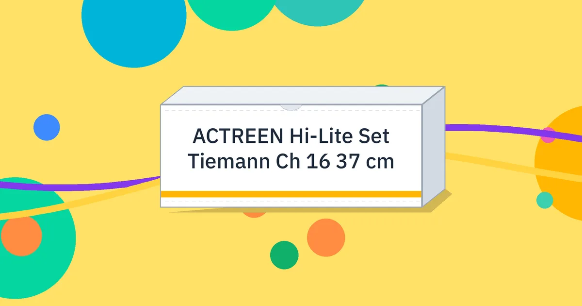 Symbolbild: Packung mit der Aufschrift ACTREEN Hi-Lite Set Tiemann Ch 16 37 cm (PZN 11311884) – Verfügbarkeit und Bezug in Apotheken in Frankfurt am Main