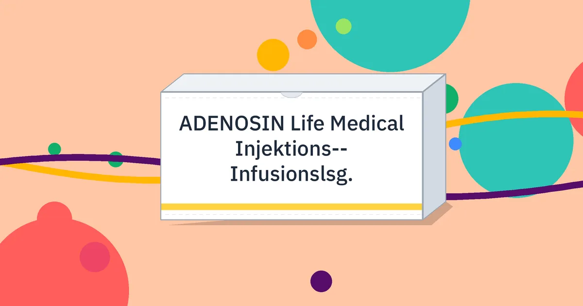 Symbolbild: Packung mit der Aufschrift ADENOSIN Life Medical Injektions--Infusionslsg. (PZN 00165646) – Verfügbarkeit und Bezug in Apotheken in Frankfurt am Main