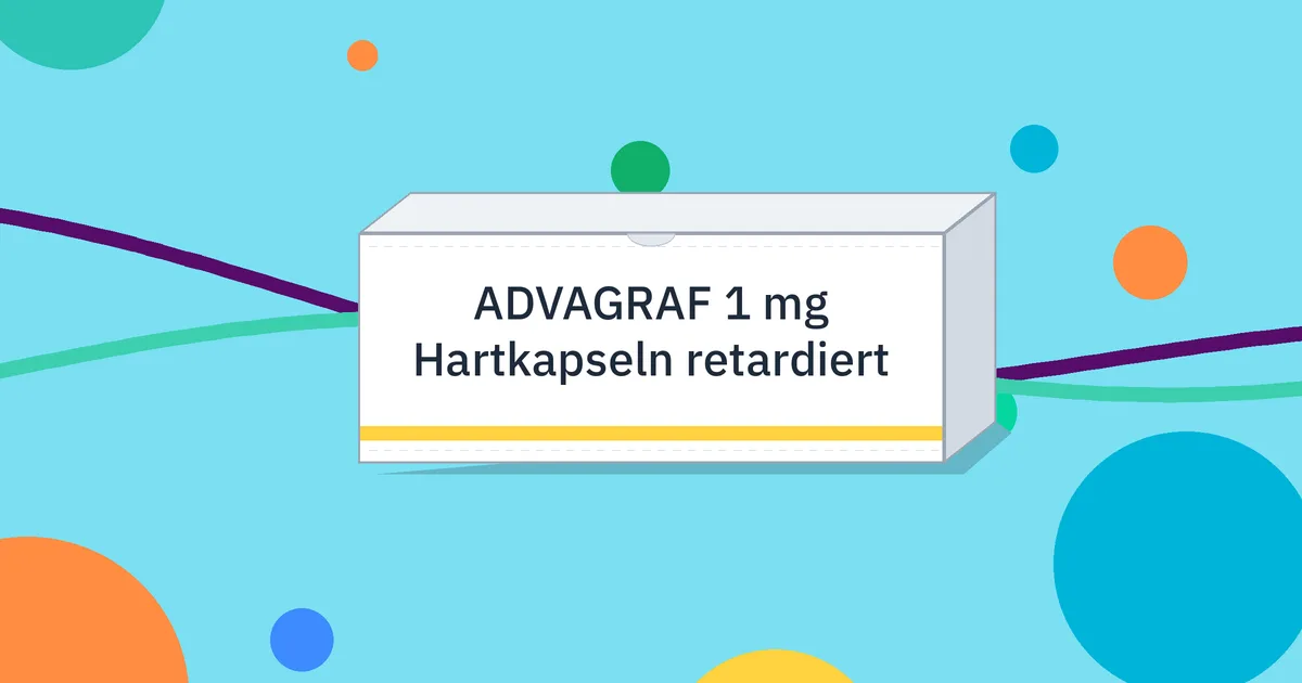 Symbolbild: Packung mit der Aufschrift ADVAGRAF 1 mg Hartkapseln retardiert (PZN 06714870) – Verfügbarkeit und Bezug in Apotheken in Frankfurt am Main