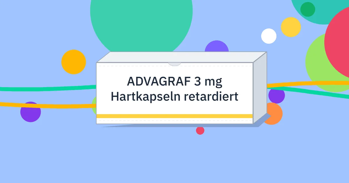 Symbolbild: Packung mit der Aufschrift ADVAGRAF 3 mg Hartkapseln retardiert (PZN 18244197) – Verfügbarkeit und Bezug in Apotheken in Frankfurt am Main