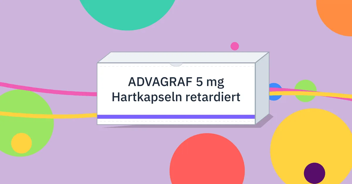 Symbolbild: Packung mit der Aufschrift ADVAGRAF 5 mg Hartkapseln retardiert (PZN 05880744) – Verfügbarkeit und Bezug in Apotheken in Frankfurt am Main
