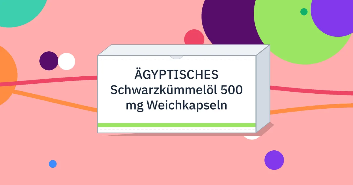 Symbolbild: Packung mit der Aufschrift ÄGYPTISCHES Schwarzkümmelöl 500 mg Weichkapseln (PZN 19145296) – Verfügbarkeit und Bezug in Apotheken in Frankfurt am Main