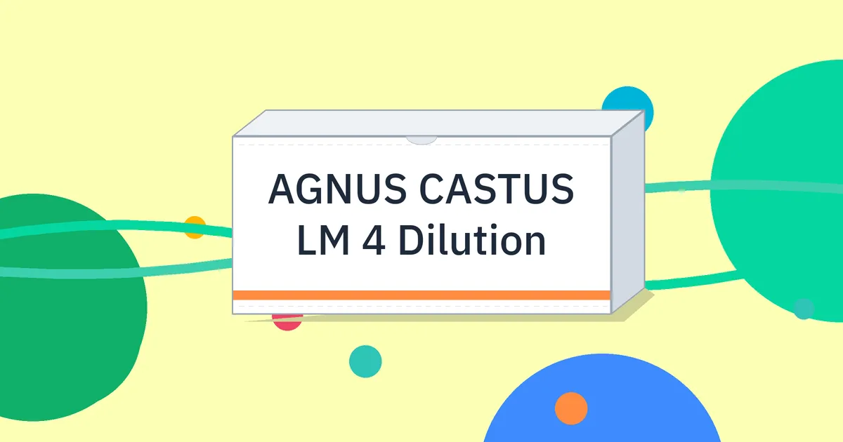 Symbolbild: Packung mit der Aufschrift AGNUS CASTUS LM 4 Dilution (PZN 13305244) – Verfügbarkeit und Bezug in Apotheken in Frankfurt am Main