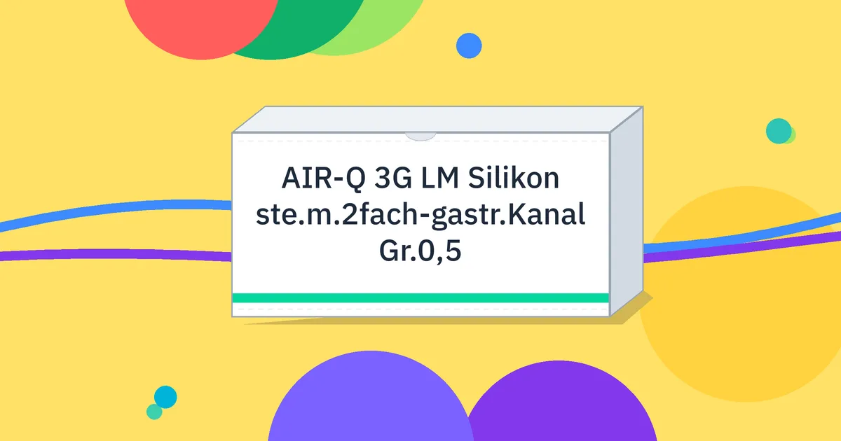 Symbolbild: Packung mit der Aufschrift AIR-Q 3G LM Silikon ste.m.2fach-gastr.Kanal Gr.0,5 (PZN 19118922) – Verfügbarkeit und Bezug in Apotheken in Frankfurt am Main