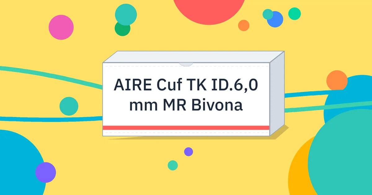 Symbolbild: Packung mit der Aufschrift AIRE Cuf TK ID.6,0 mm MR Bivona (PZN 01577492) – Verfügbarkeit und Bezug in Apotheken in Frankfurt am Main