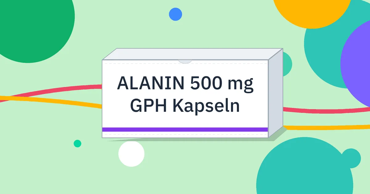 Symbolbild: Packung mit der Aufschrift ALANIN 500 mg GPH Kapseln (PZN 00127806) – Verfügbarkeit und Bezug in Apotheken in Frankfurt am Main