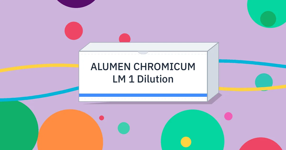 Symbolbild: Packung mit der Aufschrift ALUMEN CHROMICUM LM 1 Dilution (PZN 13315633) – Verfügbarkeit und Bezug in Apotheken in Frankfurt am Main