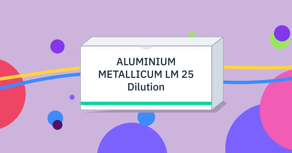 Symbolbild: Packung mit der Aufschrift ALUMINIUM METALLICUM LM 25 Dilution (PZN 12759500) – Verfügbarkeit und Bezug in Apotheken in Frankfurt am Main