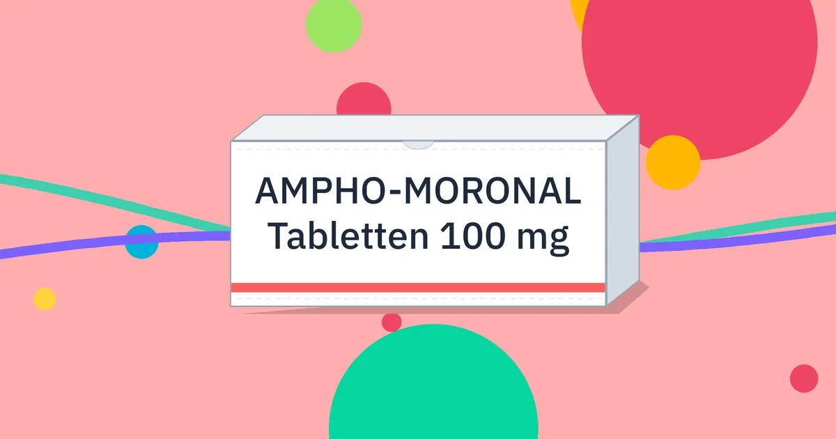 Symbolbild: Packung mit der Aufschrift AMPHO-MORONAL Tabletten 100 mg (PZN 15435761) – Verfügbarkeit und Bezug in Apotheken in Frankfurt am Main