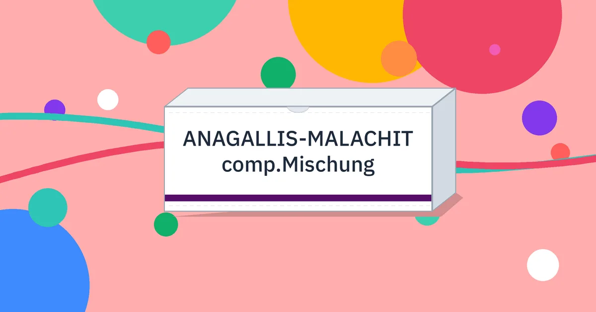 Symbolbild: Packung mit der Aufschrift ANAGALLIS-MALACHIT comp.Mischung (PZN 02641068) – Verfügbarkeit und Bezug in Apotheken in Frankfurt am Main