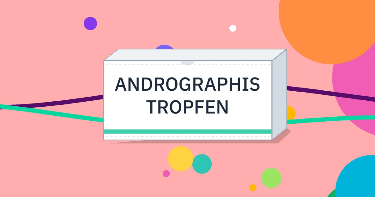 Symbolbild: Packung mit der Aufschrift ANDROGRAPHIS TROPFEN (PZN 15230823) – Verfügbarkeit und Bezug in Apotheken in Frankfurt am Main
