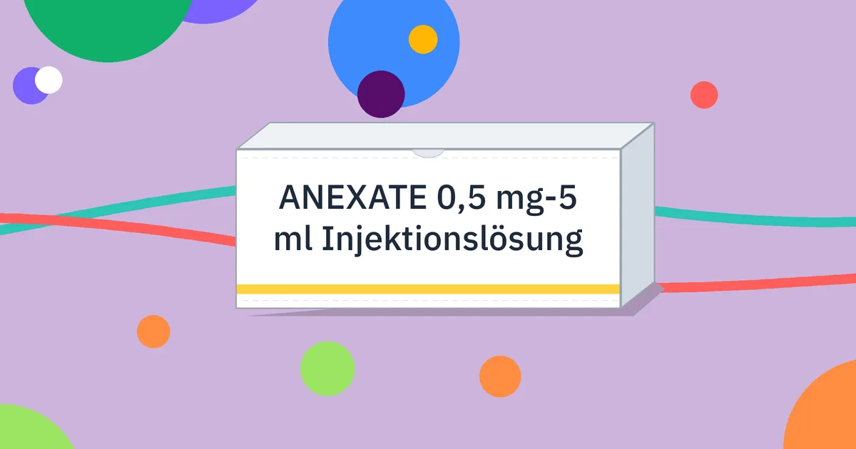 Symbolbild: Packung mit der Aufschrift ANEXATE 0,5 mg-5 ml Injektionslösung (PZN 17952443) – Verfügbarkeit und Bezug in Apotheken in Frankfurt am Main