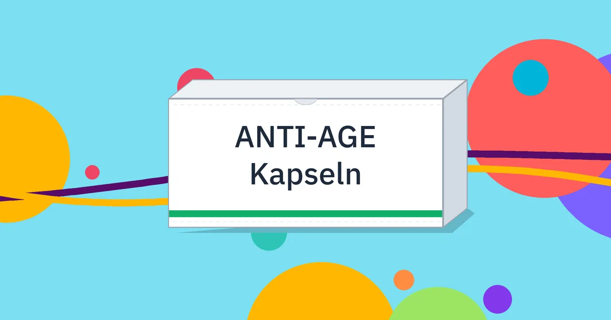 Symbolbild: Packung mit der Aufschrift ANTI-AGE Kapseln (PZN 18326311) – Verfügbarkeit und Bezug in Apotheken in Frankfurt am Main