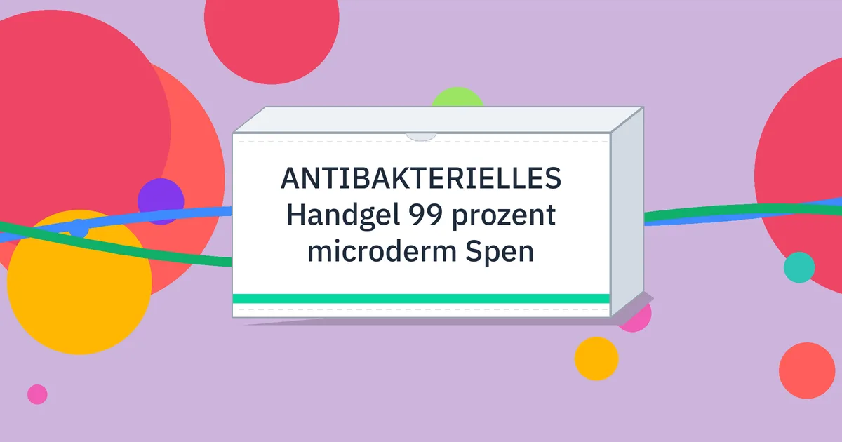 Symbolbild: Packung mit der Aufschrift ANTIBAKTERIELLES Handgel 99 prozent microderm Spen (PZN 17945147) – Verfügbarkeit und Bezug in Apotheken in Frankfurt am Main