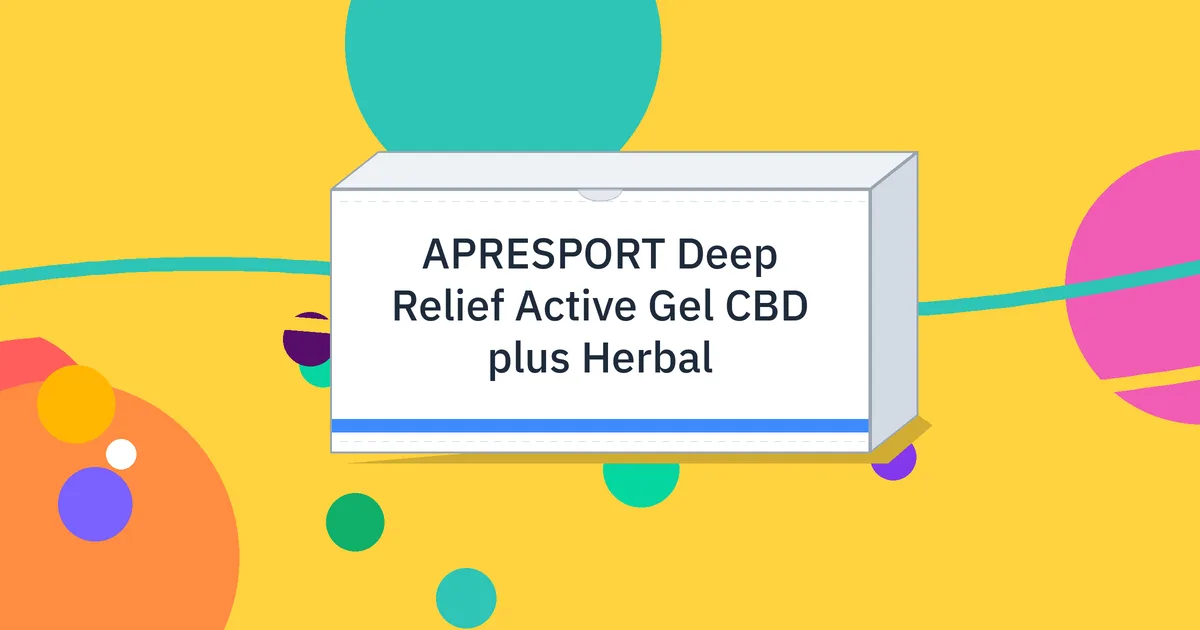 Symbolbild: Packung mit der Aufschrift APRESPORT Deep Relief Active Gel CBD plus Herbal (PZN 19404088) – Verfügbarkeit und Bezug in Apotheken in Frankfurt am Main