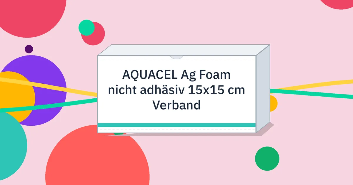 Symbolbild: Packung mit der Aufschrift AQUACEL Ag Foam nicht adhäsiv 15x15 cm Verband (PZN 17836346) – Verfügbarkeit und Bezug in Apotheken in Frankfurt am Main