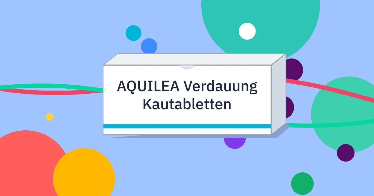Symbolbild: Packung mit der Aufschrift AQUILEA Verdauung Kautabletten (PZN 18167172) – Verfügbarkeit und Bezug in Apotheken in Frankfurt am Main