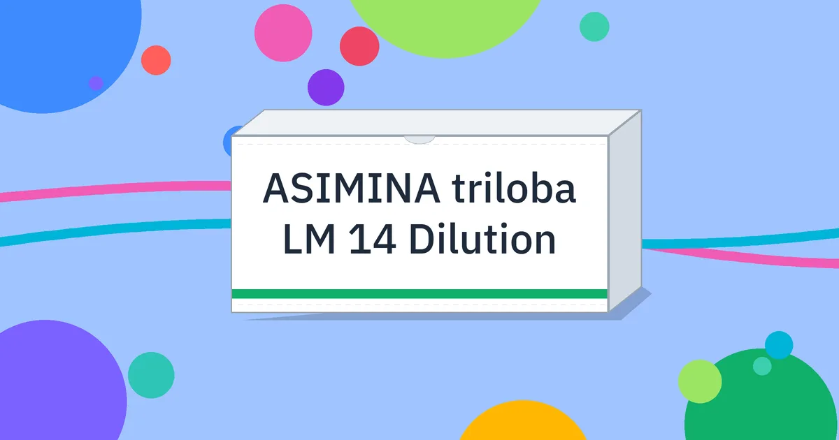 Symbolbild: Packung mit der Aufschrift ASIMINA triloba LM 14 Dilution (PZN 13402036) – Verfügbarkeit und Bezug in Apotheken in Frankfurt am Main