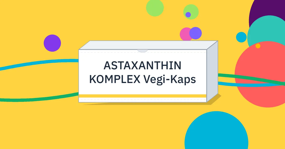 Symbolbild: Packung mit der Aufschrift ASTAXANTHIN KOMPLEX Vegi-Kaps (PZN 10382824) – Verfügbarkeit und Bezug in Apotheken in Frankfurt am Main