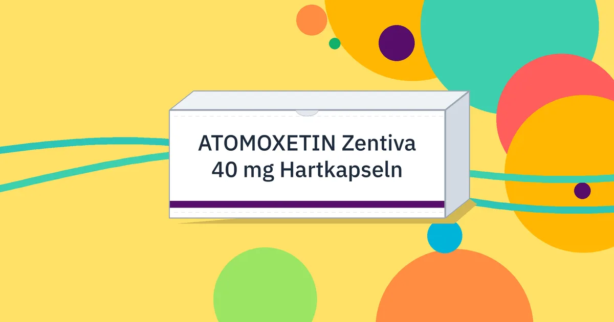 Symbolbild: Packung mit der Aufschrift ATOMOXETIN Zentiva 40 mg Hartkapseln (PZN 14313487) – Verfügbarkeit und Bezug in Apotheken in Frankfurt am Main