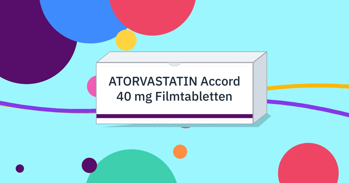 Symbolbild: Packung mit der Aufschrift ATORVASTATIN Accord 40 mg Filmtabletten (PZN 13980738) – Verfügbarkeit und Bezug in Apotheken in Frankfurt am Main