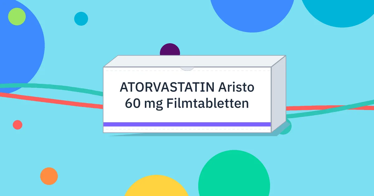 Symbolbild: Packung mit der Aufschrift ATORVASTATIN Aristo 60 mg Filmtabletten (PZN 14359532) – Verfügbarkeit und Bezug in Apotheken in Frankfurt am Main