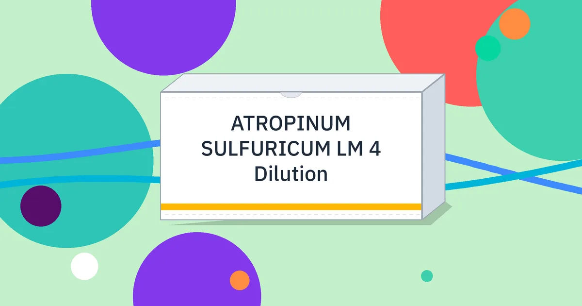 Symbolbild: Packung mit der Aufschrift ATROPINUM SULFURICUM LM 4 Dilution (PZN 13406620) – Verfügbarkeit und Bezug in Apotheken in Frankfurt am Main