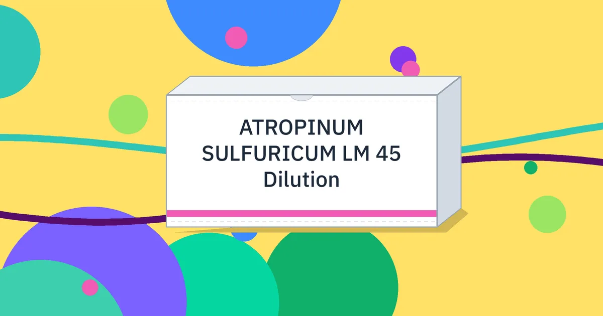 Symbolbild: Packung mit der Aufschrift ATROPINUM SULFURICUM LM 45 Dilution (PZN 13407335) – Verfügbarkeit und Bezug in Apotheken in Frankfurt am Main