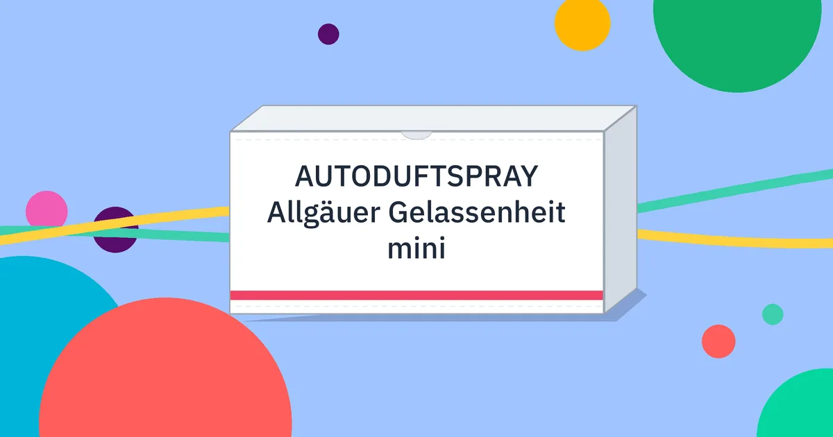 Symbolbild: Packung mit der Aufschrift AUTODUFTSPRAY Allgäuer Gelassenheit mini (PZN 19377670) – Verfügbarkeit und Bezug in Apotheken in Frankfurt am Main