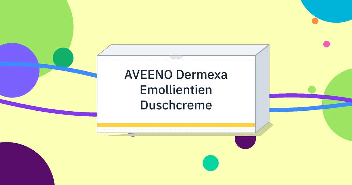 Symbolbild: Packung mit der Aufschrift AVEENO Dermexa Emollientien Duschcreme (PZN 19342944) – Verfügbarkeit und Bezug in Apotheken in Frankfurt am Main