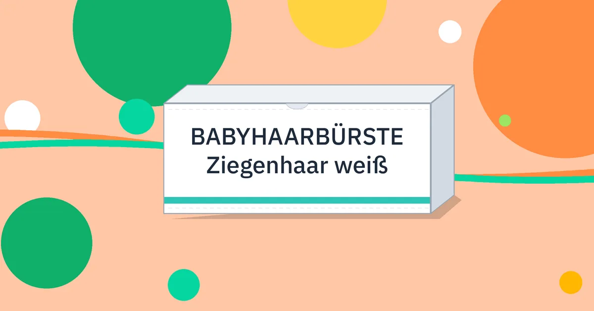 Symbolbild: Packung mit der Aufschrift BABYHAARBÜRSTE Ziegenhaar weiß (PZN 01724651) – Verfügbarkeit und Bezug in Apotheken in Frankfurt am Main