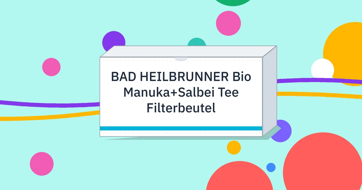 Symbolbild: Packung mit der Aufschrift BAD HEILBRUNNER Bio Manuka+Salbei Tee Filterbeutel (PZN 19294702) – Verfügbarkeit und Bezug in Apotheken in Frankfurt am Main