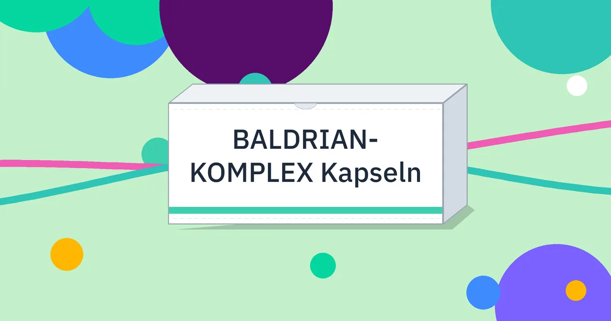 Symbolbild: Packung mit der Aufschrift BALDRIAN-KOMPLEX Kapseln (PZN 18459325) – Verfügbarkeit und Bezug in Apotheken in Frankfurt am Main