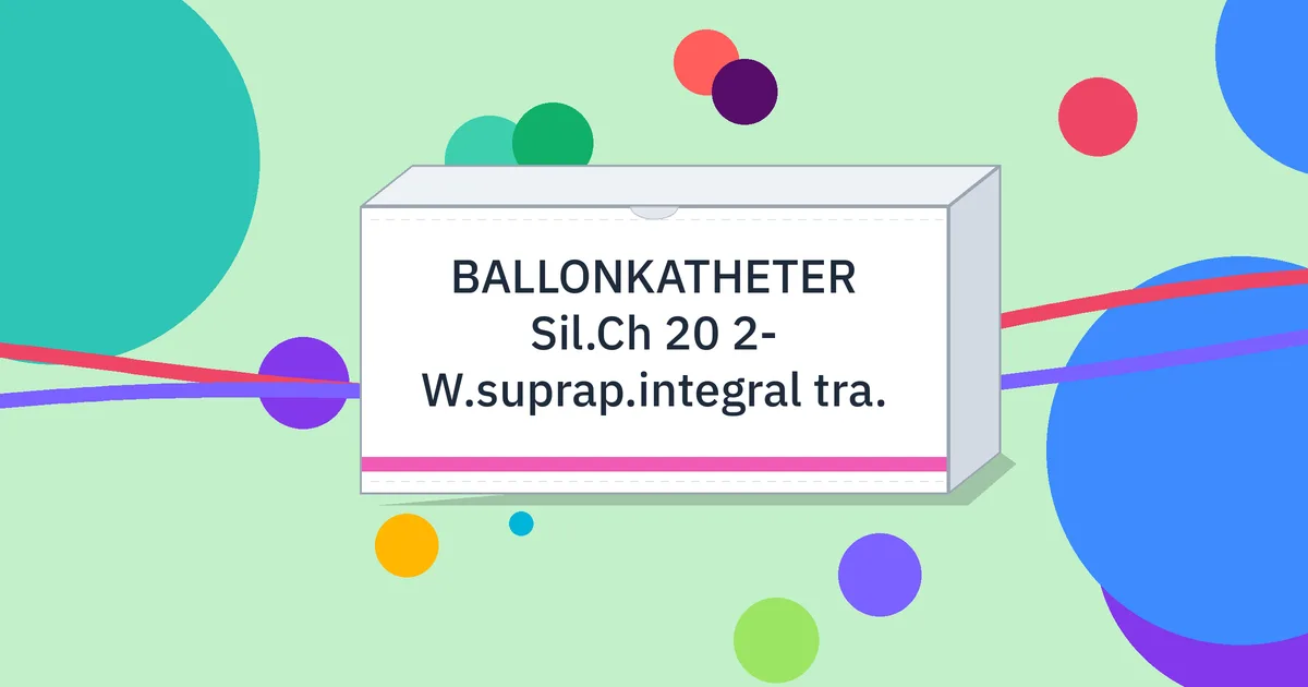 Symbolbild: Packung mit der Aufschrift BALLONKATHETER Sil.Ch 20 2-W.suprap.integral tra. (PZN 14350459) – Verfügbarkeit und Bezug in Apotheken in Frankfurt am Main