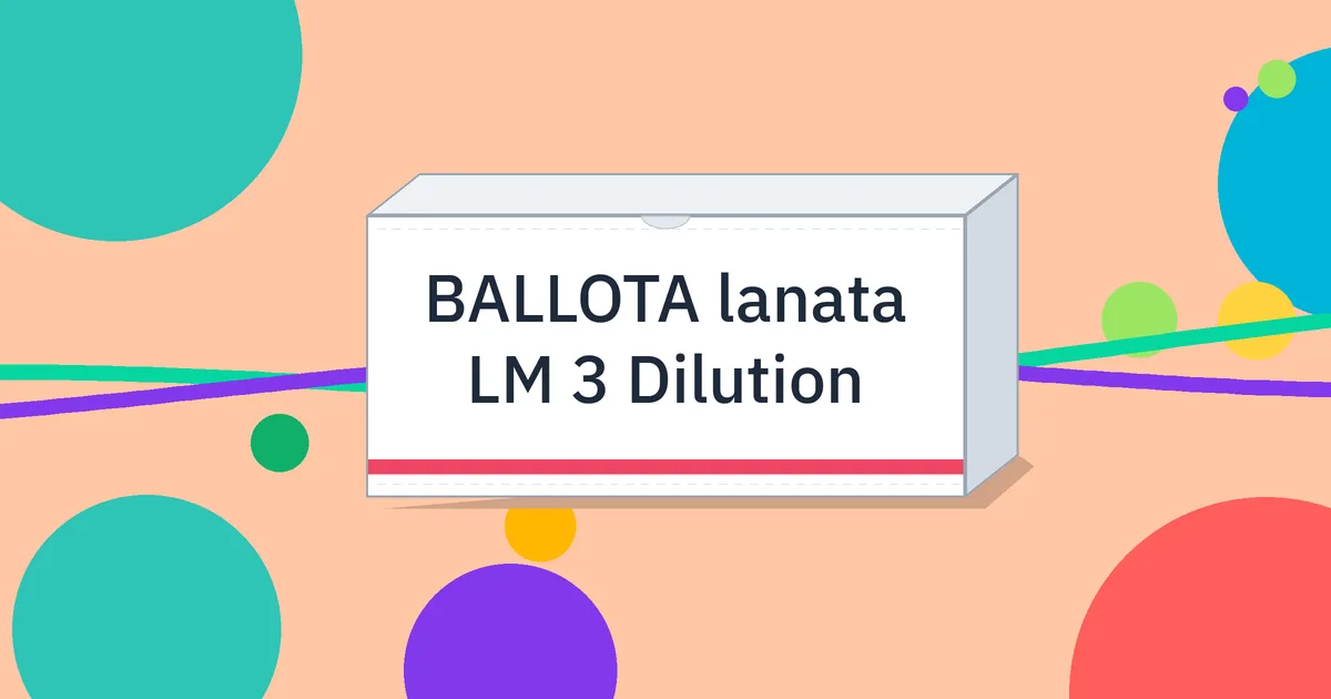 Symbolbild: Packung mit der Aufschrift BALLOTA lanata LM 3 Dilution (PZN 13373731) – Verfügbarkeit und Bezug in Apotheken in Frankfurt am Main