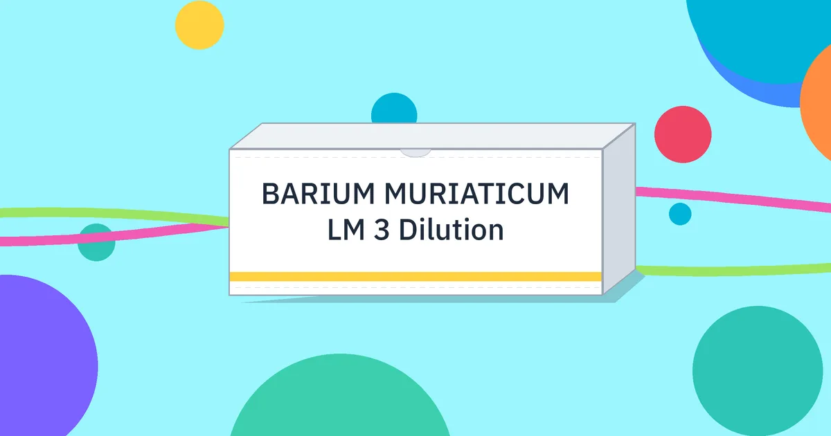 Symbolbild: Packung mit der Aufschrift BARIUM MURIATICUM LM 3 Dilution (PZN 12790183) – Verfügbarkeit und Bezug in Apotheken in Frankfurt am Main