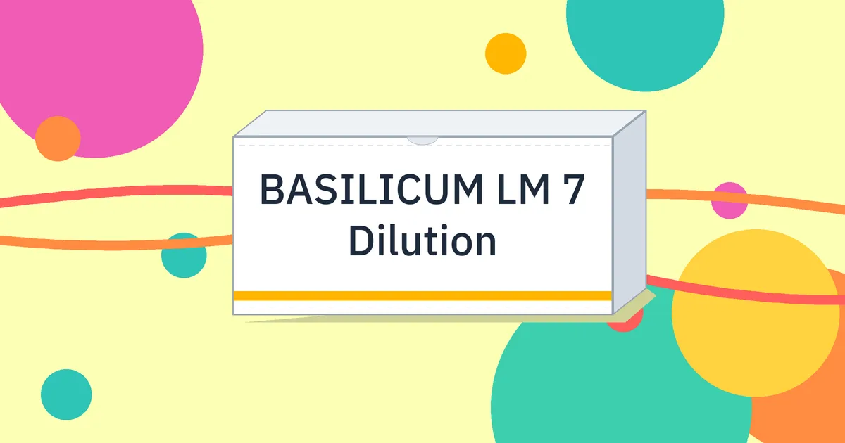 Symbolbild: Packung mit der Aufschrift BASILICUM LM 7 Dilution (PZN 12790674) – Verfügbarkeit und Bezug in Apotheken in Frankfurt am Main