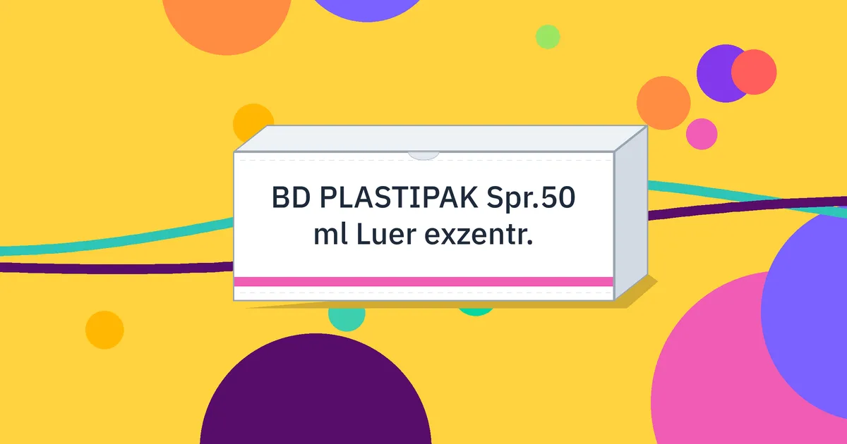 Symbolbild: Packung mit der Aufschrift BD PLASTIPAK Spr.50 ml Luer exzentr. (PZN 19194389) – Verfügbarkeit und Bezug in Apotheken in Frankfurt am Main