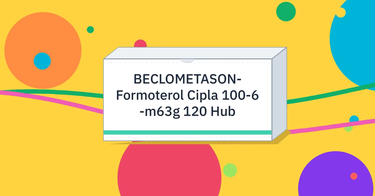 Symbolbild: Packung mit der Aufschrift BECLOMETASON-Formoterol Cipla 100-6 -m63g 120 Hub (PZN 19196402) – Verfügbarkeit und Bezug in Apotheken in Frankfurt am Main