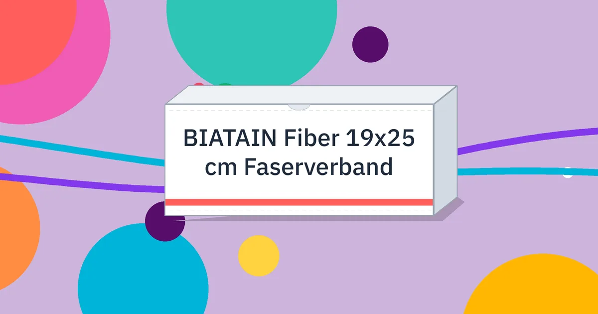 Symbolbild: Packung mit der Aufschrift BIATAIN Fiber 19x25 cm Faserverband (PZN 20008564) – Verfügbarkeit und Bezug in Apotheken in Frankfurt am Main
