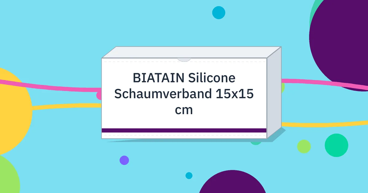 Symbolbild: Packung mit der Aufschrift BIATAIN Silicone Schaumverband 15x15 cm (PZN 18120383) – Verfügbarkeit und Bezug in Apotheken in Frankfurt am Main